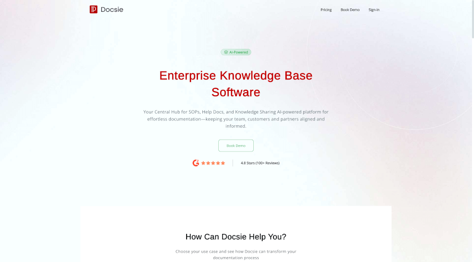 Docsie: AI-Powered Documentation Platform for Efficient Knowledge Management | SeekTool.ai Directory