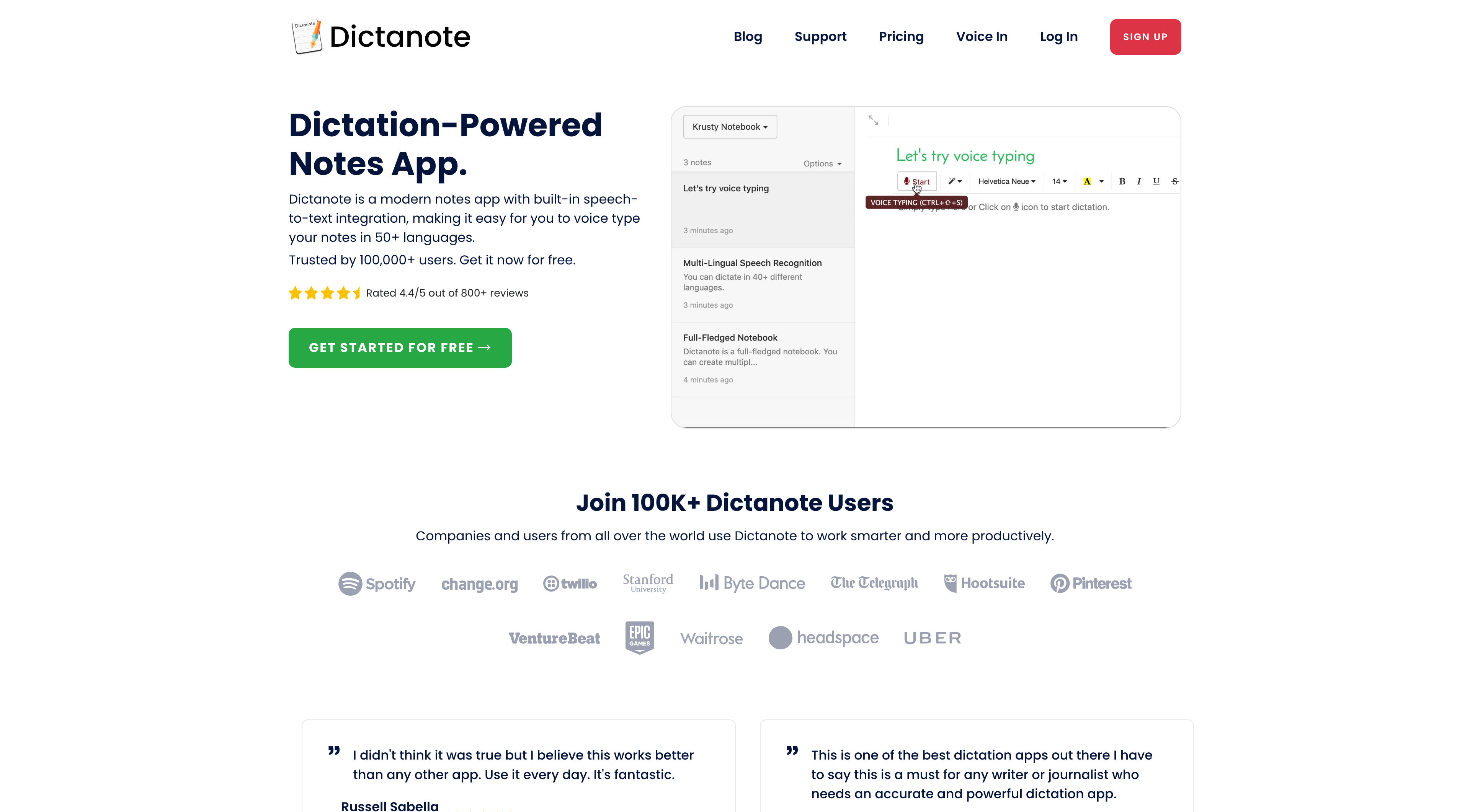 Dictanote: Dictation-Powered Note Taking App | SeekTool.ai Directory