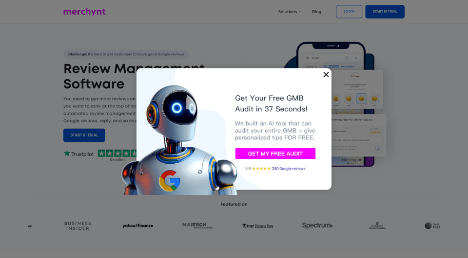 Obtén Más Reseñas en Google con Merchynt: Prueba por $1 | Startup.detail.titleSubfix